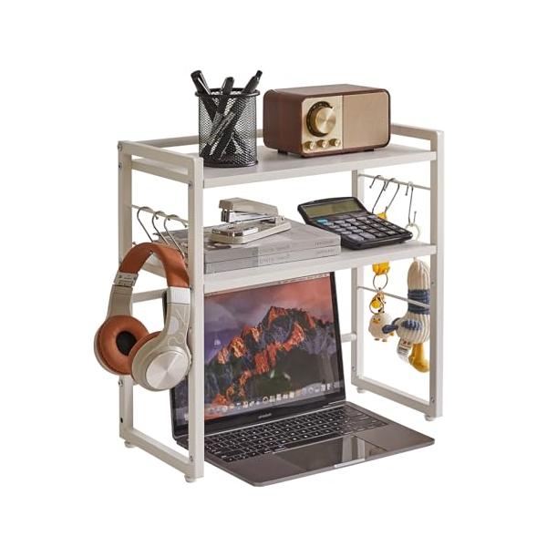 ヴィンテージホワイト/43センチメートル x 20センチメートル x 43センチメートル/-・Color:ホワイト・パッケージ個数:1・高さ調節：卓上本棚の上段・下段はそれぞれ高さを調整することができ（4つの高さがあります）、書籍、ノートパ...