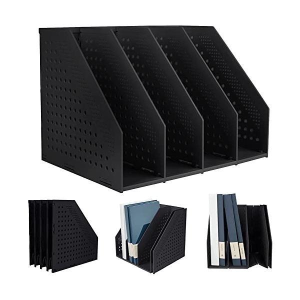 ファイルボックスブラック/4段/-・材質：3.0mmPPプラスチック，頑丈で耐久性があります。・大容量：ファイルの整理収納を心配せずに、その他の小さな消耗品を区画することができます。・本、雑誌、ノート、オフィス用品などを整理することができま...