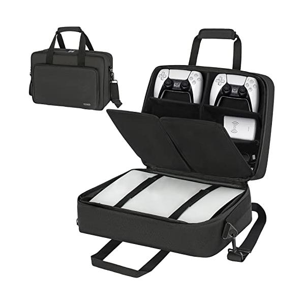 ブラック/約43*15*30.5 cm/-・パッケージ個数:1・PS5/PS4/PS5 Pro 収納用バッグ: このキャリングケースは、プレイステーション5、プレイステーション4、PS5デジタル版に対応しています。 5つの取り外しな仕切りは...