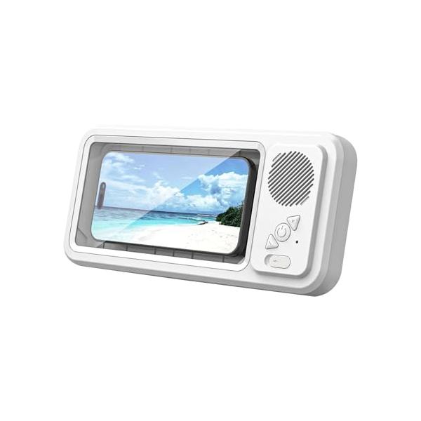 ホワイト/-/MC330・Color:ホワイト・革新的なお風呂スマホ防水ケース本製品は初めて防水スピーカーを追加しました。お風呂に入っている時でも音質を向上ながら、音楽や音声のクリアさや豊かな音響体験を得ることができます。また、通話中にもス...