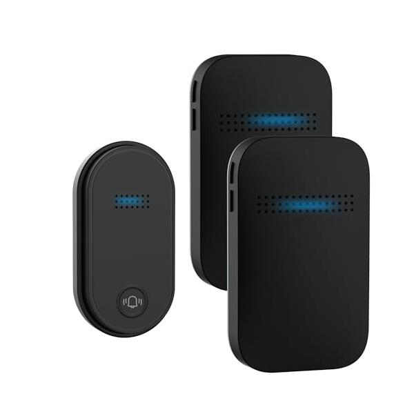 ブラック/1送信機+2受信機/DB・Size:1送信機+2受信機Color:ブラック・パッケージ個数:1・38曲4段階音量調節のワイヤレスチャイムこのチャイムの発信機を押すと、受信機が音を立てながら青いライトが点滅してお知らせします。さらに...