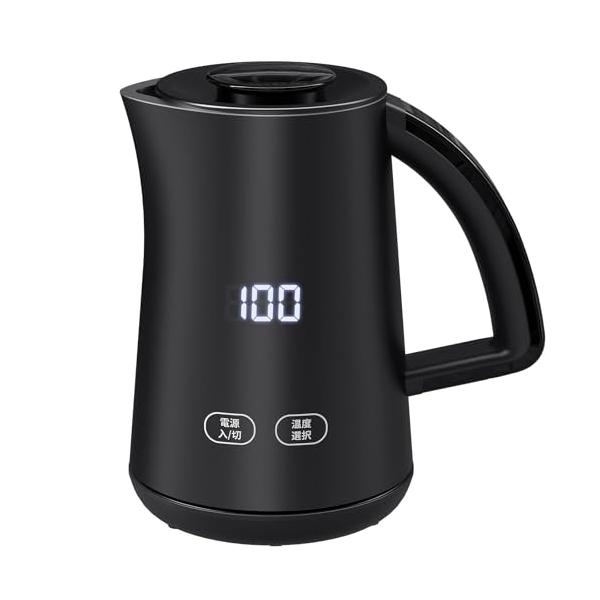 ブラック/0.8 L/MK607A・Color:ブラック・便利な7段階温度調節・デジタル表示日常生活でのお湯の使い道は様々ですが、沸騰機能しかない電気ケトルの場合、わざわざ温度を測らなければいけないので不便です。特に使用する機会が多い飲み物...