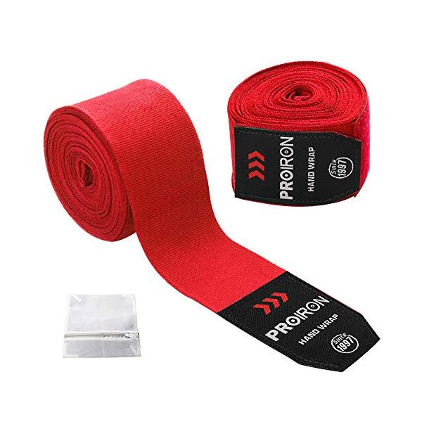 4.5m−レッド　情熱王者専用色/-/PRO-QJBD01-1JP・Color:4.5m-レッド　情熱王者専用色・高品質のボクシング用バンテージ 洗濯ネット付き：微伸縮性・通気性のある柔らかいナイロンコットンは、快適で手首に保護を提供。ボク...