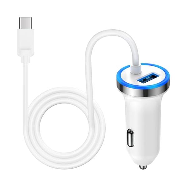 ホワイト/-/-・Color:ホワイト・急速充電〜様々なデバイスを（USBポート及びType-c）2ポートの組み合わせusb車充電器により、2台のスマートフォンを同時にフルスピード充電することができます。また、iSmart機能を搭載し、機器...