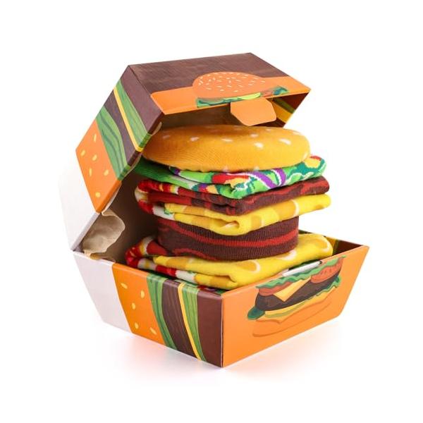コンテンポラリーMC-Hamburger-B/23.0-28.0 cm/-・Size:23.0-28.0 cmColor:MC-Hamburger-B・おもしろバーガーソックス：あなたはハンバーガーの大ファンですか。ハンバーガーボックスに靴...