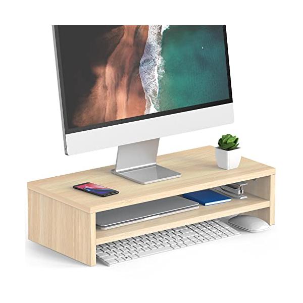 木製オーク/幅540mm 二段/DT205401WO-J・Color:オークSize:幅540mm 二段・パッケージ個数:1・デスク周りにスッキリに卓上モニター台は２段式で物事ごとに分類に収納できます。キーボード・マウスの周辺機器はもちろん...