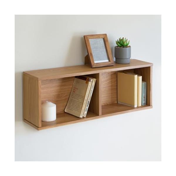 文庫本対応オーク/幅60×奥行14.5×高さ22.5cm/FWCB-2060(OAK)・Style:文庫本対応・パッケージ個数:1・浮かせる収納専用ピンで石膏ボードに取り付けられる壁掛け家具です。※板壁や土壁・コンクリート壁には使用できませ...