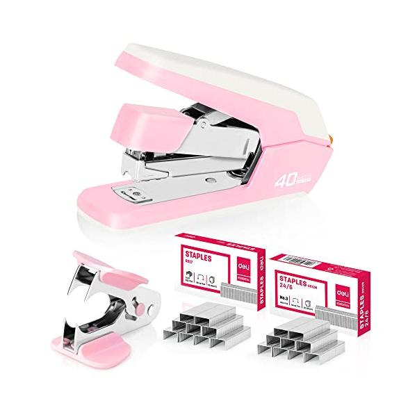 ピンク/50枚とじ/-・Color:ピンクSize:50枚とじ・省力化 - レバーアクションによる簡単な一指でステープルができ、少ない力でより多くの紙をステープルできます。・50枚の容量 - 最大50枚の紙をステープルでき、1500本の1/...