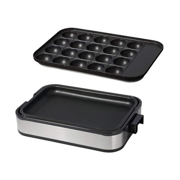 4)平面/たこ焼きプレート[シルバー]シルバー/-/YHA-W102(S)・Style:4)平面/たこ焼きプレート[シルバー]・パッケージ個数:1・2種のプレート付き1~2人暮らしの方に最適なコンパクトタイプのホットプレート。2種のプレート...