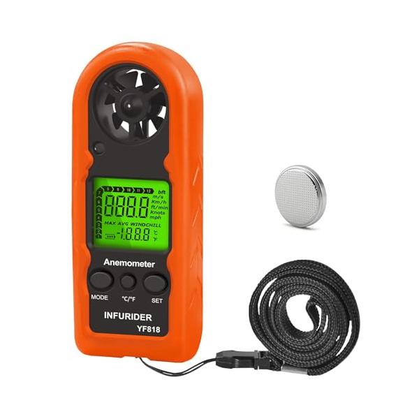 8182.YF-818 風速計(シリコンカバー付き)/-/-・Style:818・パッケージ個数:1・?LCDバックライト風速計このハンドヘルド風力計は、バックライトLCDディスプレイと最大風速、平均風速、現在の風速測定3種類を表示。温度計...