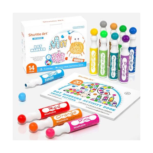 水性14色/1 Count (Pack of 14)/SA DOT MAKER 14・パッケージ個数:1・セット内容14色のドットマーカーペンセットです。20ページの塗り絵が付きです。内容量：40ml/1ボトル・素晴らしい動物、アルファベッ...