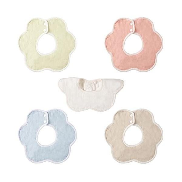 1 無地 5枚セット/-/A・Color:1 無地 5枚セット・?超防水と吸水仕様よだれかけは四層構造です。表面はよだれを速く吸収する、吸水性に優れた二重コットン素材を使用。内側には高分子超防水シートを使用しているので、子どものよだれが多く...