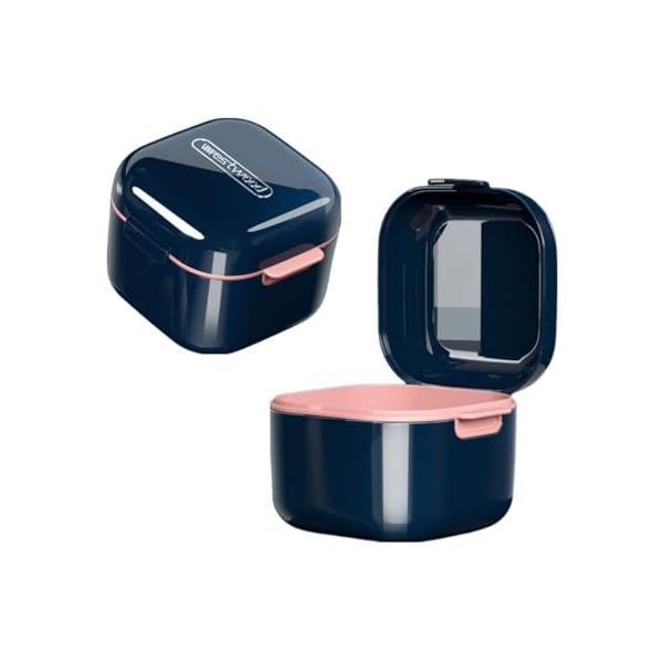 ジュエルブルー/-/-・Color:ジュエルブルー・内容入れ歯ケース1個、サイズ：9.7cm×8.8cm×7CM、重量：69g、ブルー。ブラック、ホワイト・高品質材料食品級材料を採用してこの歯カバー収納ボックスを作り、異臭、無毒無害、安全安...