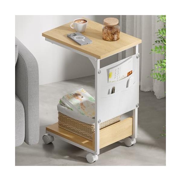 カジュアルナチュラル/幅37×奥行き26×高さ54(キャスター付き)/LQ-BJ・Color:ナチュラル・??サイドテーブル仕様組み立て後のサイズ(cm)：幅37×奥行き26×高さ54(キャスター付き)；本体質量約3.3kg；移動しやすく場...