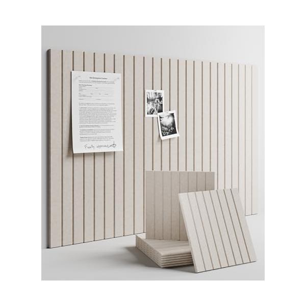 オートミール/細ストライプ-6 枚/-・Color:オートミールSize:細ストライプ-6 枚・Fluxynara 掲示板 DIY セット30×30cm のフェルト製掲示板 6 枚（厚さ 9mm）が同梱。最大 90×60cm まで自由に拡張...