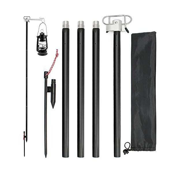 ブラック/-/-・Color:ブラック・軽量、持ち運びが便利ですランタンスタンドはコンパクトで軽量で、収納袋に入れて簡単に収納できます。ランタンポール収納後の長さは45cm、重さは0.55kg、ポール径約1.6cm。ソロキャンプの際にも持ち...