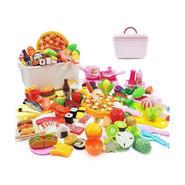 ??マルチカラー/-/-・Edition:A1・超豪華、大量セット計76点:このセットには寿司、野菜、果物、ピザ、魚、エビ、カニ、ハンバーグ、洋食、キッチン用具などいろいろあります。写真通りで色々な種類のおもちゃが入ってました！何より包丁3...