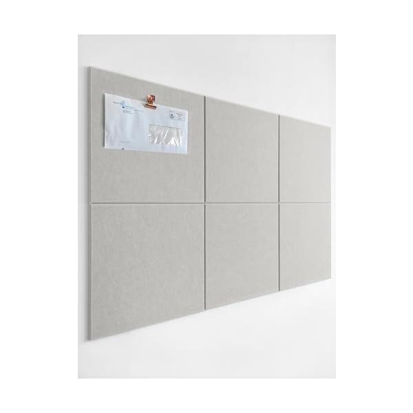 オフホワイト/Square Tiles/-・Color:オフホワイト・コルクボードDIY - セットには、厚さ9mm、最大拡張サイズ90x60cmの30x30cmのフェルトボード6枚が含まれています。オフィス、ホームオフィスエリア、サブサプ...