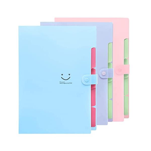 クリアファイル3色セット/32.5*24*1.9cm/-・Color:3色セット・商品情報3本入りセット：ブルー*1 紫*1 ピンク*1　サイズ：32.5*24*1.9cm　重量：1本約110g 収納スペース：五層　材質：PP複合材料。・大...