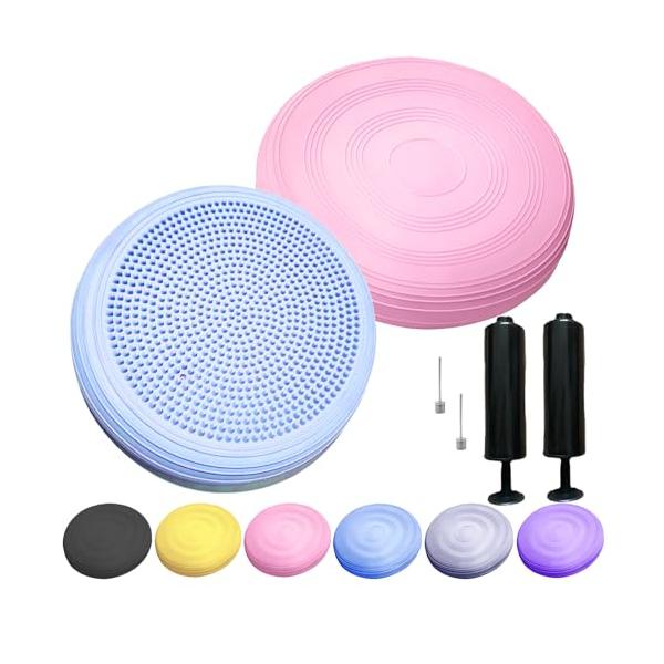 ライトブルー1個+ピンク1個/-/-・Color:ライトブルー1個+ピンク1個・多機能バランスディスク： 本製品は、姿勢改善・バランストレーニング・筋力強化・体幹トレーニングなど幅広い運動に対応。耐荷重150kgの頑丈な設計で、長く安心して...