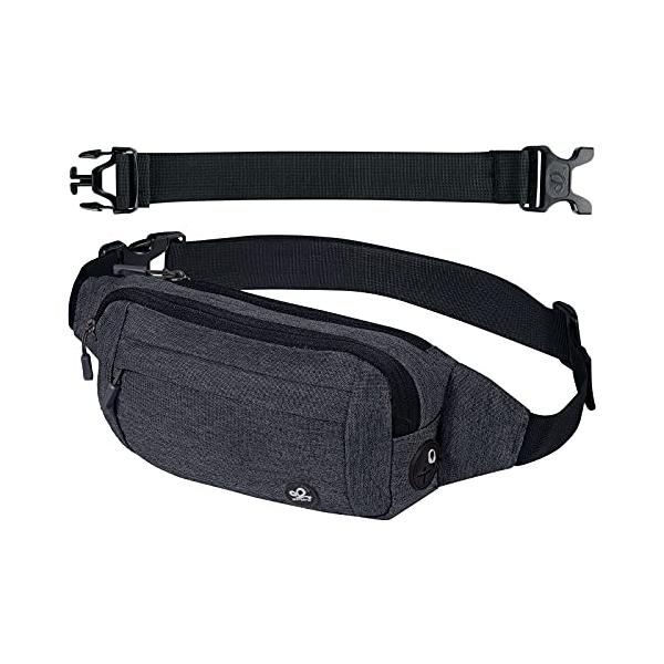 グレー/長さ23cm、幅4cm、高さ12cm/-・Color:グレー・3つの収納空間: 日常物の収納に便利な容量のウエストバッグです。最大7インチのスマホが収納できますし、メインポケット、背面隠しポケットとフロントポケットあり、小物を仕分け...