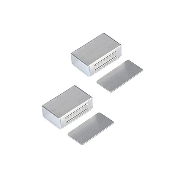 インダストリアルステンレス鋼/-/-・Color:ステンレス鋼・パッケージ個数:2・商品仕様セット内容：2 × 磁気キャッチラッチ，サイズ：4×2.5×1.5cm，重量：44g、材質：ステンレス。・高品質材料ステンレス+ 亜鉛メッキ鉄片＋磁...