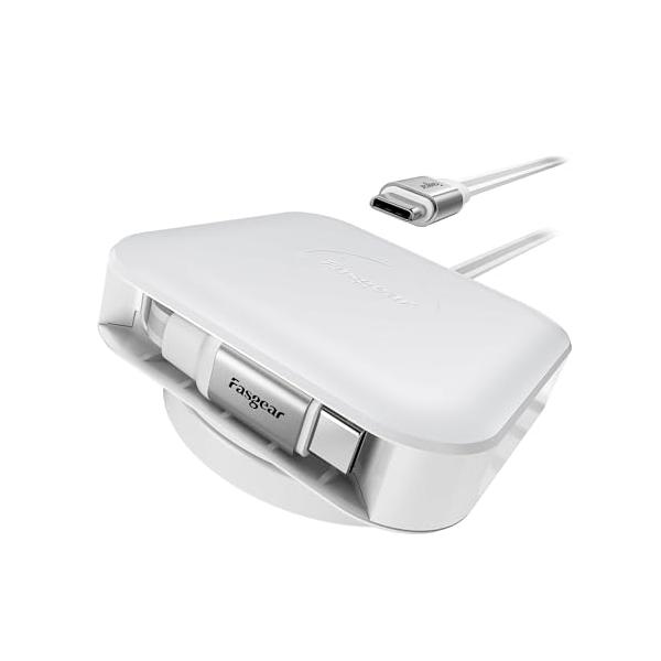 ホワイト/2m/B0FVLZ7DHR・Color:ホワイトSize:2m・ご購入前のご注意本品は片側巻き取り式のUSB C to Cケーブルです。固定長部分（110cm）と伸縮コイル部分（90cm）を組み合わせ、片手でスムーズに伸ばすことが...