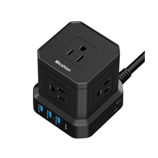 ブラック/1M/TP-VC4U6J・Size:1M・キューブ型電源タップこの延長コード 短いは、立体集成構造を採用し、コンパクトで省スペースです。キューブ型形状により、電源タップに接続した際も隣のコンセントへの干渉を抑えます。卓上で安定感を...