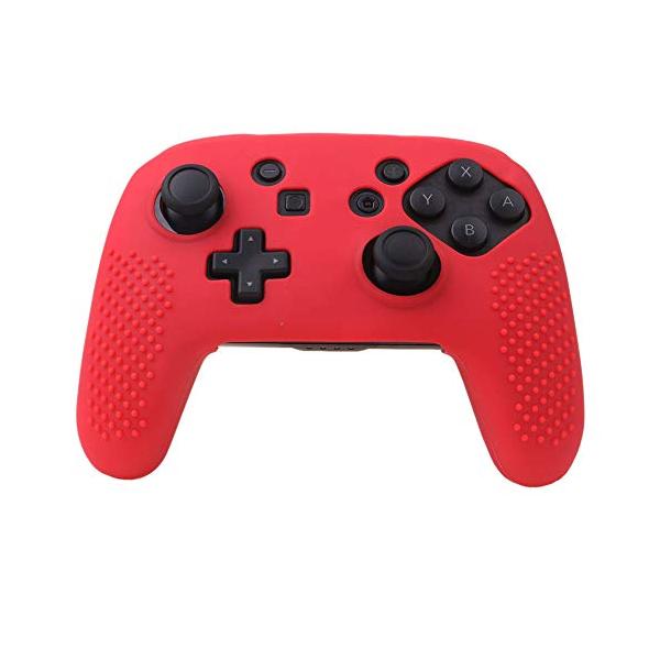 レッド/-/-・Color:レッド・1.SWITCH Proコントローラー 用。・2.?れたソフトシリコン材料を采用して、インストール、解体しやすく、完全に洗浄できます。・3.軽量材質は最小の重さを増やし、長時間快適にコントローラを握ってい...