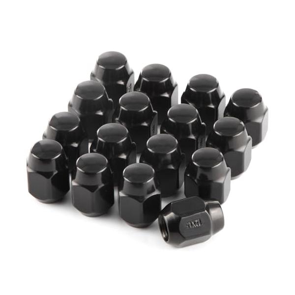 ブラック 16個ブラック/M12xP1.5 x 28mm/-・Style:ブラック 16個・『商品内容』テーパー座60°、ネジサイズ：M12×1.5、六角対辺21ｍｍ、全　長：約28mm、16個セット。・『耐食性UP』スチールにCNC旋盤、...