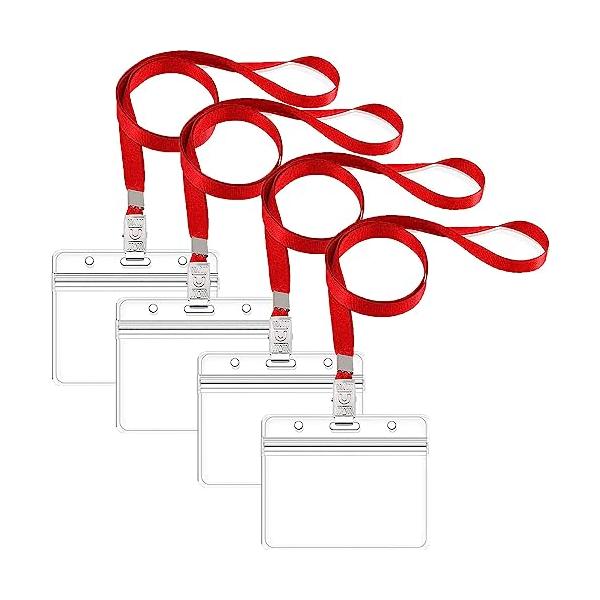 レッド/-/-・Color:レッド・適切なサイズ&amp;環境にやさしい材質カード ケースサイズ：8.5x10cm；名刺が入るサイズ：6x9 cm；ネックストラップ：約40cm。ケース材質：PVC；ストラップ：ポリエステル。名刺を入れたり、...