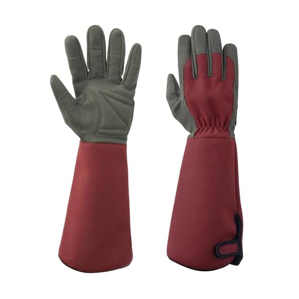 レッド/L/-・Color:レッドSize:L・長袖設計で前腕までしっかり保護手首から前腕部まで覆うロングスリーブ仕様で、バラのトゲや枝、紫外線から肌をガード。従来の短手袋ではカバーできなかった部分も安全に作業です。・高耐刺＆合成皮革で安心...