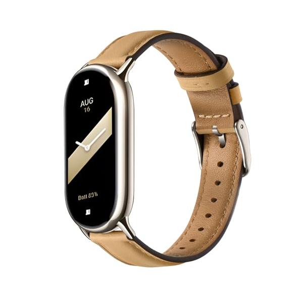 Luxuryキャメル/シャンパン/-/-・Color:キャメル/シャンパン・ブランド：WFEAGL対応機種コンパチブル mi band 10/9/8 レザー シャオミ スマートバンド10/9/8 替えバンド 用 おしゃれバンド ビジネス 男...