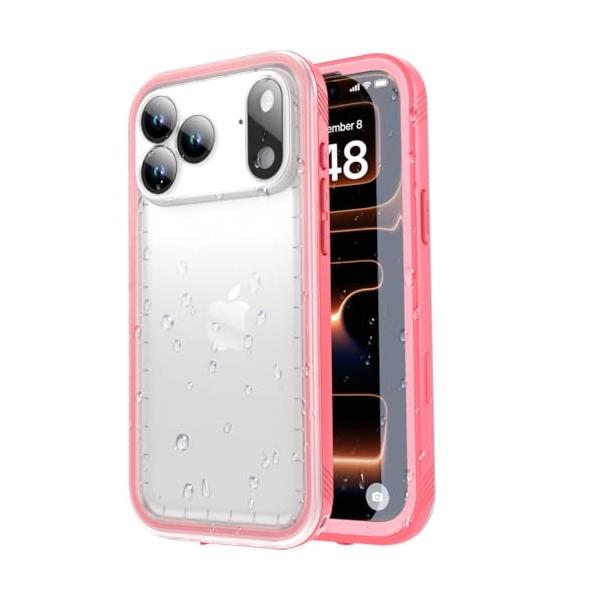 ピンク/-/Case for iPhone 17 Pro Max2025・Color:ピンク・IP68規格＆完全防水iPhone 17 Pro Max 防水ケースは完全密封で、IP68防水規格等級を取得しておりました。水深さ2ｍの水中に1時...