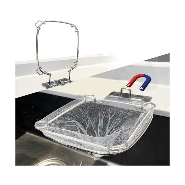 磁-鋼鉤-大枠シンク上対応シルバー/15.5*15.5cm/2250042051・Style:磁-鋼鉤-大枠シンク上対応・（※ご注意※：フック表面の白い保護フィルムを剥がしてからご利用ください。）強力マグネットステンレスフック強力剥がせる両...