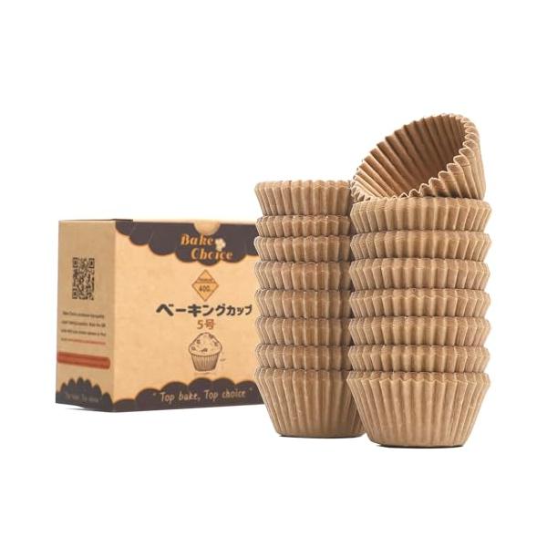 ナチュラル/未晒し5号丸/3024natural・Size:未晒し5号丸・パッケージ個数:1・本体サイズ（1枚あたり）: 底径3.5cm。開口部直径5cm、高さ2.4cmの5号の標準的なベーキングカップです。400枚入れで、マフィン型やカッ...
