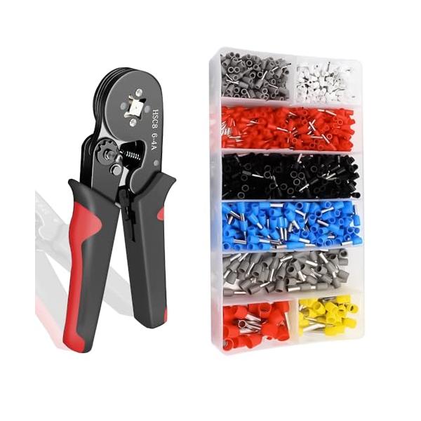 ブラックレッドいろ/-/N210・Color:ブラックレッドいろ・多機能圧着工具：本セットには高品質の圧着工具が含まれており、四角形の圧着とギザギザの圧着デザインにより、四方向から同時に圧力を加えて電線をしっかりと接続できます。0.25-1...