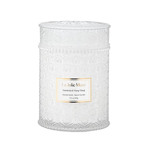 ScentName:イランイラン・大型サイズ＆驚異的な燃焼時間 - 19.4oz/550g.最大80時間の燃焼時間を維持でき、長続きする感覚のアロマ体験をもたらします。天然ヴィーガンワックス、クルエルティ&amp;パラベンフリー、生分解性を...