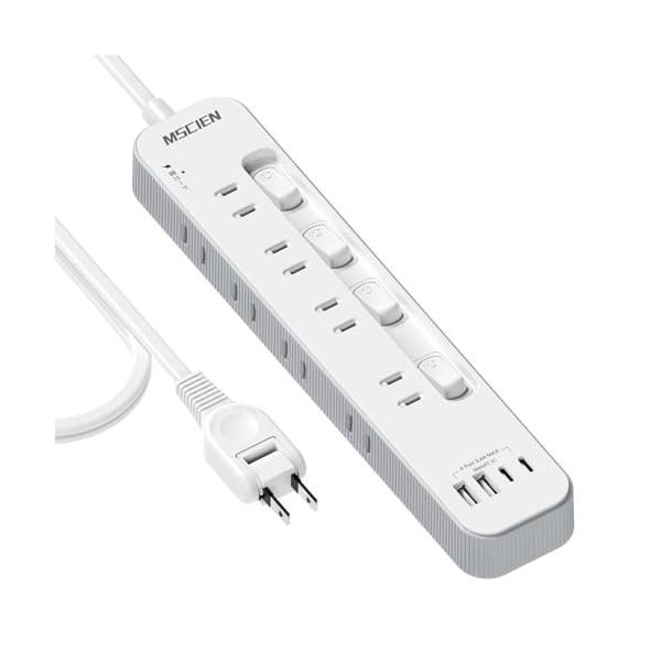 -/3m/DLE-S08KU・Size:3m・12台機器同時充電8つのAC差込口に加え、コンセント USB（USB-A） と コンセント タイプc（USB-C） をそれぞれ2ポートずつ搭載し、最大12台のデバイスを同時に充電できます。延長コ...