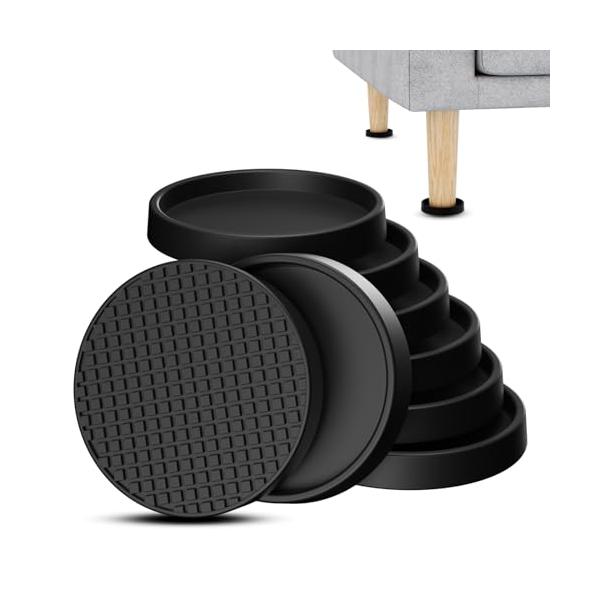 ブラック-8個入り/M-丸型/-・Size:M-丸型Color:ブラック-8個入り・特別設計で強力な滑り止め ソファー滑り止めシートは、ソファー用に特別に設計されています。丸いデザインで、ソファーやベッドの脚にぴったりフィットし、安定した固...