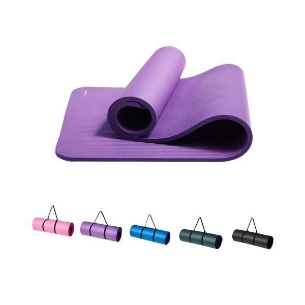 パープル/-/YM2001・Color:パープル・パッケージ個数:1・素材NBR (ニトリルブタジエンゴム)。軽量で丈夫な耐久性のあるフォームで作られています。・厚さ 12mmクッション性のある極厚マットです。・キャリーストラップ付持ち運び...