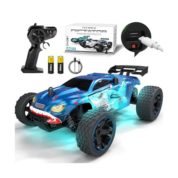 ブルーシャーク/-/-・Color:ブルーシャーク・Type-C充電一般的だったバッテリーの代わりに、直接充電ができるようにアップグレードしました。電池の手間を省くために、このラジコンカーはUSB-Cで充電でき、電池を取り外すのにドライバー...