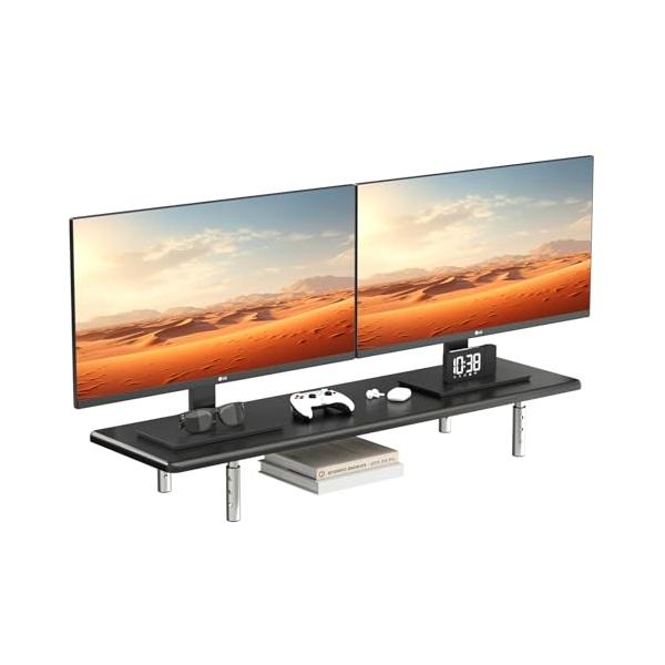 木製ブラック/82cm/-・Size:82cmStyle:木製・製品仕様丸みのあるフレームデザインを採用した机上台です?幅：82cm 奥行き：23cm 高さ：10-12-14cm 脚のボタンを押すだけでプラットフォームを持ち上げ、異なる高さ...