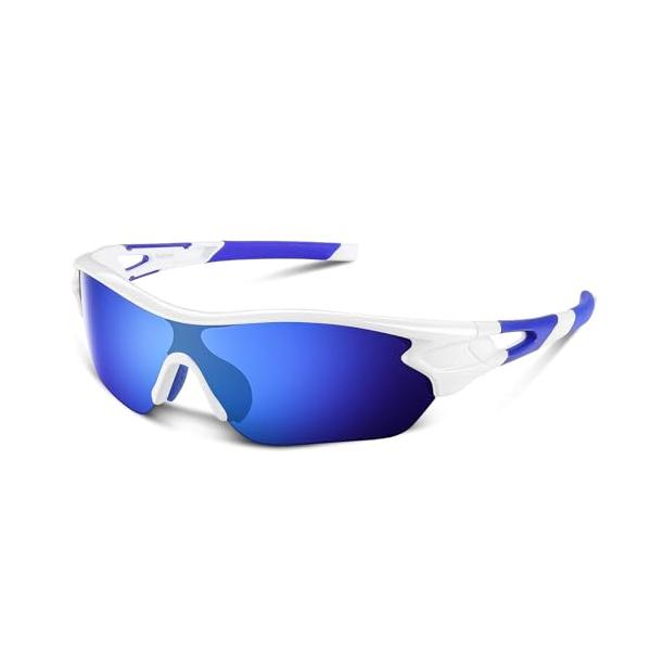 モダンホワイト/ブルー/-/-・Color:ホワイト/ブルー・パッケージ個数:1・高品質のREVOカラーハイビジョン偏光レンズ：すべての偏光レンズは高品質破砕防止TAC材料で作られており、UV 400レンズ保護コーティング、有害なUVAとU...