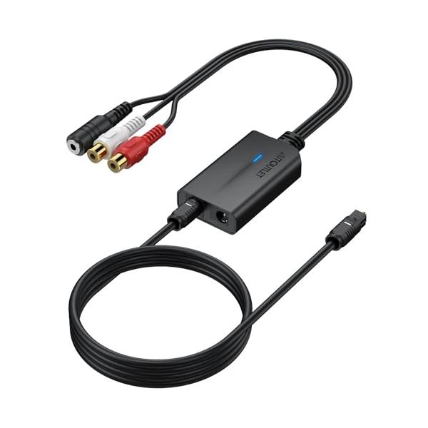 -/RCA メスケーブル+3.5MM/EFU152UKV・Size:RCA メスケーブル+3.5MM・パッケージ個数:1・高音質音声再生:SPDIFからRCAおよび3.5mmオーディオに変換するデジタル-アナログコンバーターは、デジタル音声...