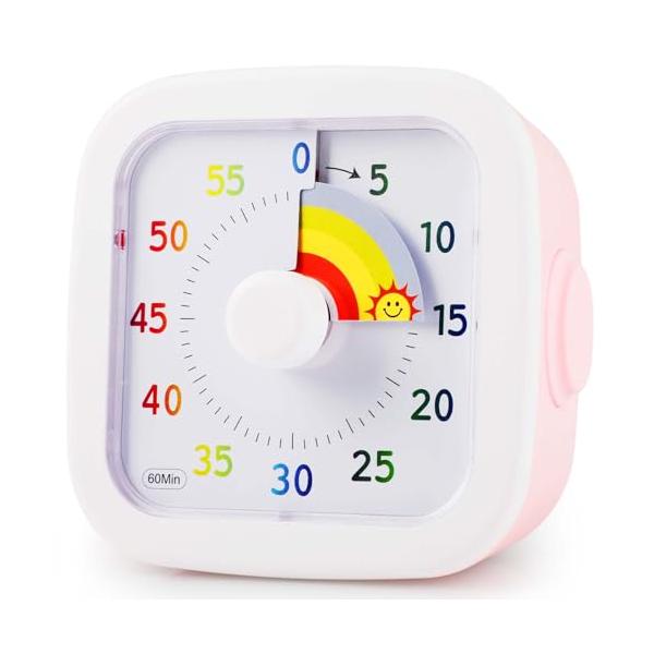 ピンク/-/JSQ2P・Color:ピンク・商品仕様: 本体サイズ : 約 幅 9.5cm x 高さ 9.5cm x 奥行き 4.0cm / 電池種別 : 単3電池 x 1本 (電池は別途ご用意ください)・効率的な時間管理ツール: 視覚タイ...