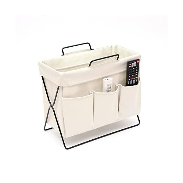 アイボリー/-/ESTM-LR-IV・Color:アイボリー・パッケージ個数:1・リビングやダイニングのテーブル、デスク周りなどで手の届く場所において置きたい小物を、スッキリ収納できるアイテム・側面にはリモコンが入る3つの前ポケット。リモコ...