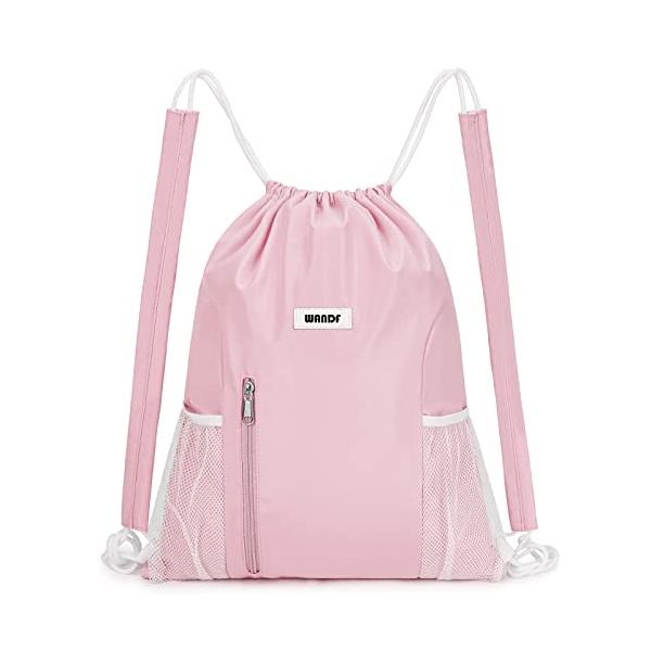ピンク/中サイズ/-・Color:ピンク・?引き紐仕様&amp;ショルダーパッド付きショルダーストラップがドローコードの役目を果たし、緩めたり締めたりすることで簡単に物の出し入れができる簡易的なナップサックです。そして、ショルダーパッドを好...