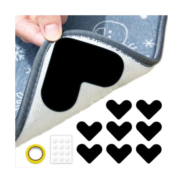 ブラック/ハート型/k12-h・Size:ハート型・?「超強い粘着力・大幅滑り止めシート」Rabieru滑り止めシートは改良された高品質のプラスチックを採用して、普通の素材より粘着力が強く、耐高温や耐久性が優れています。滑り止めテープの両面...