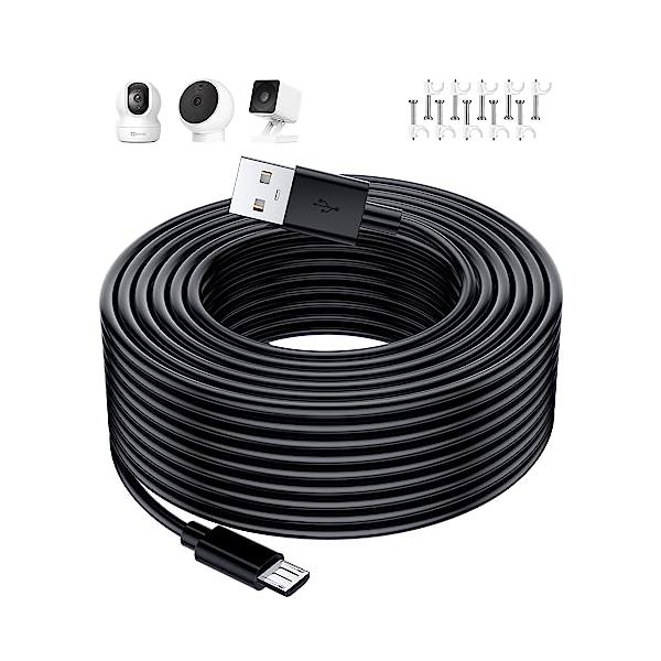 ブラック/8M/MC58725598・Color:ブラックSize:8M・パッケージ個数:1・パッケージ内容：USB A to Micro usb 電源ケーブル*1本 (8M） ケーブルステップル配線固定用*10個。(給電・充電専用のUSB...